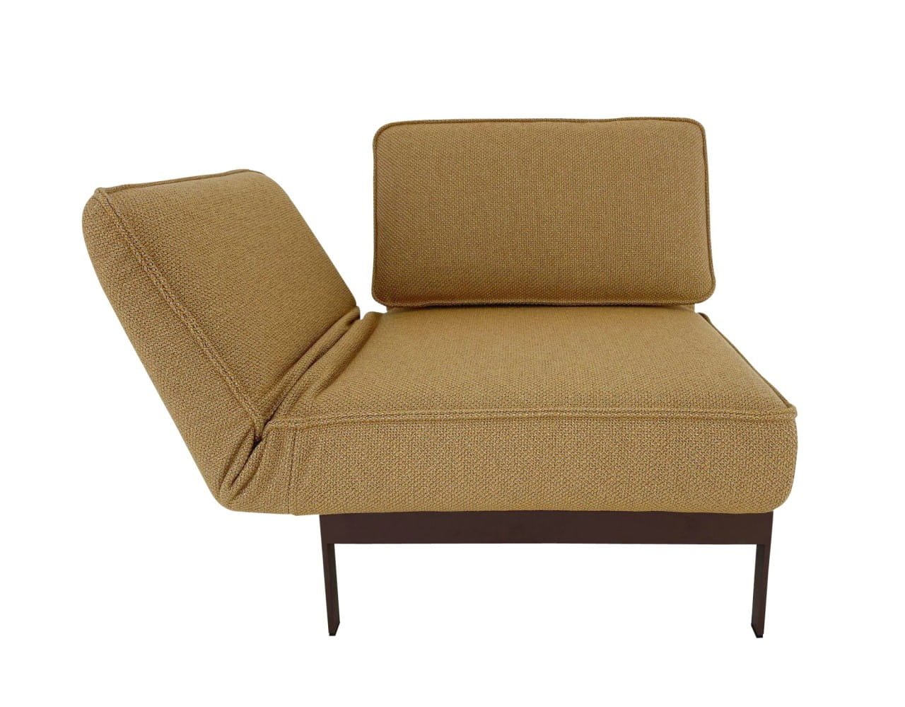 ROLF BENZ MERA Liegesessel Longchair in Stoff sonnengelb mit Gestell ...